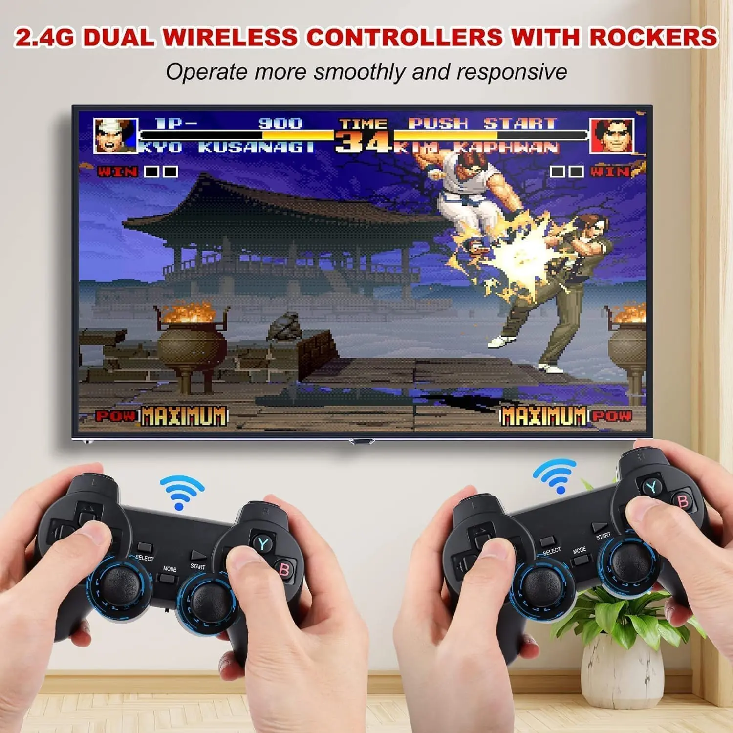 Lonekart Game Console with 2 Wireless Controllers, Video Game Preloaded ...
